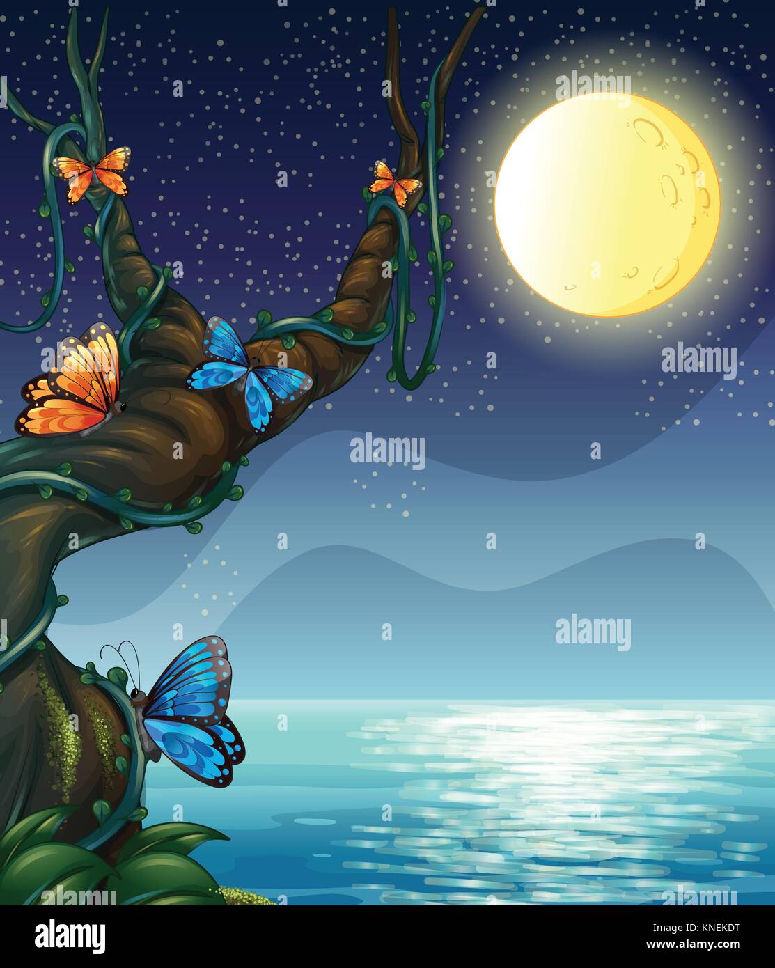 Illustration of the full moon Stock Vector Image & Art - Alamy