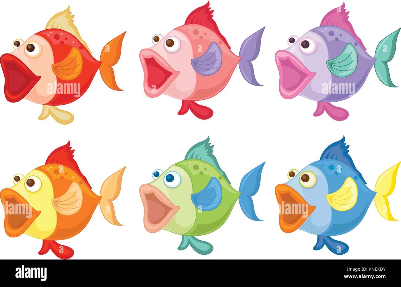 Illustration of smiling fishes on a white background Stock Vector Image ...