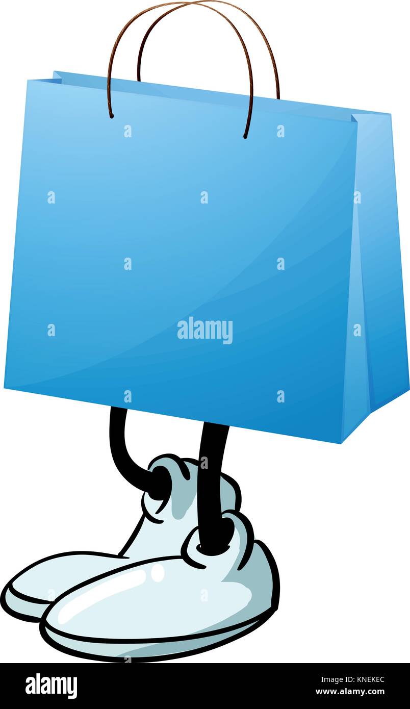 Illustration of a blue bag on a white background Stock Vector Image ...