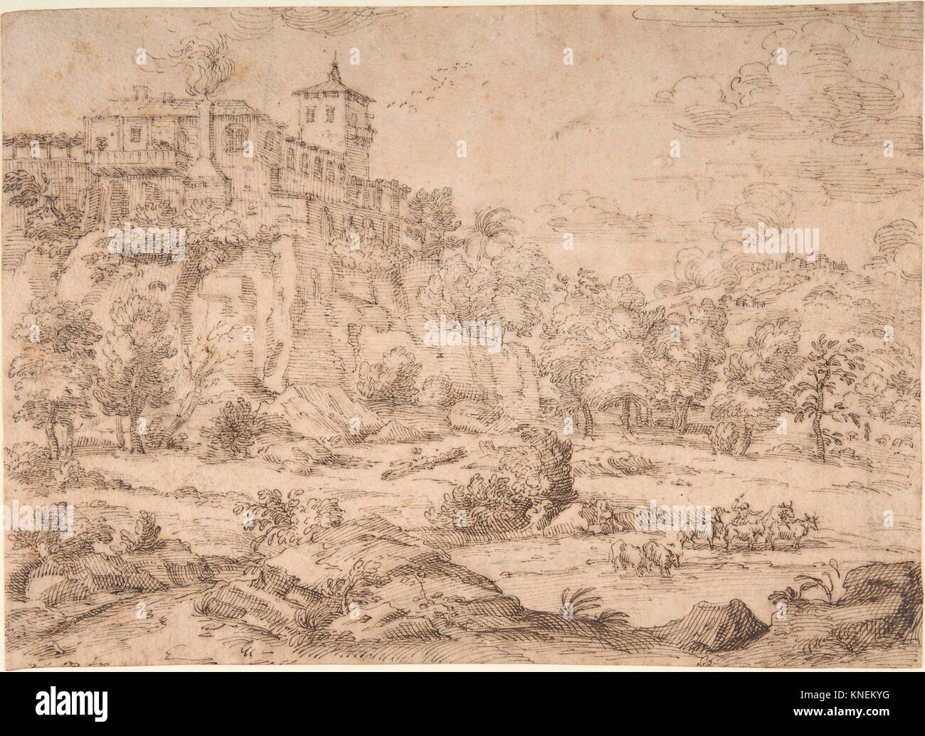 Fine line landscape drawing hi-res stock photography and images - Alamy