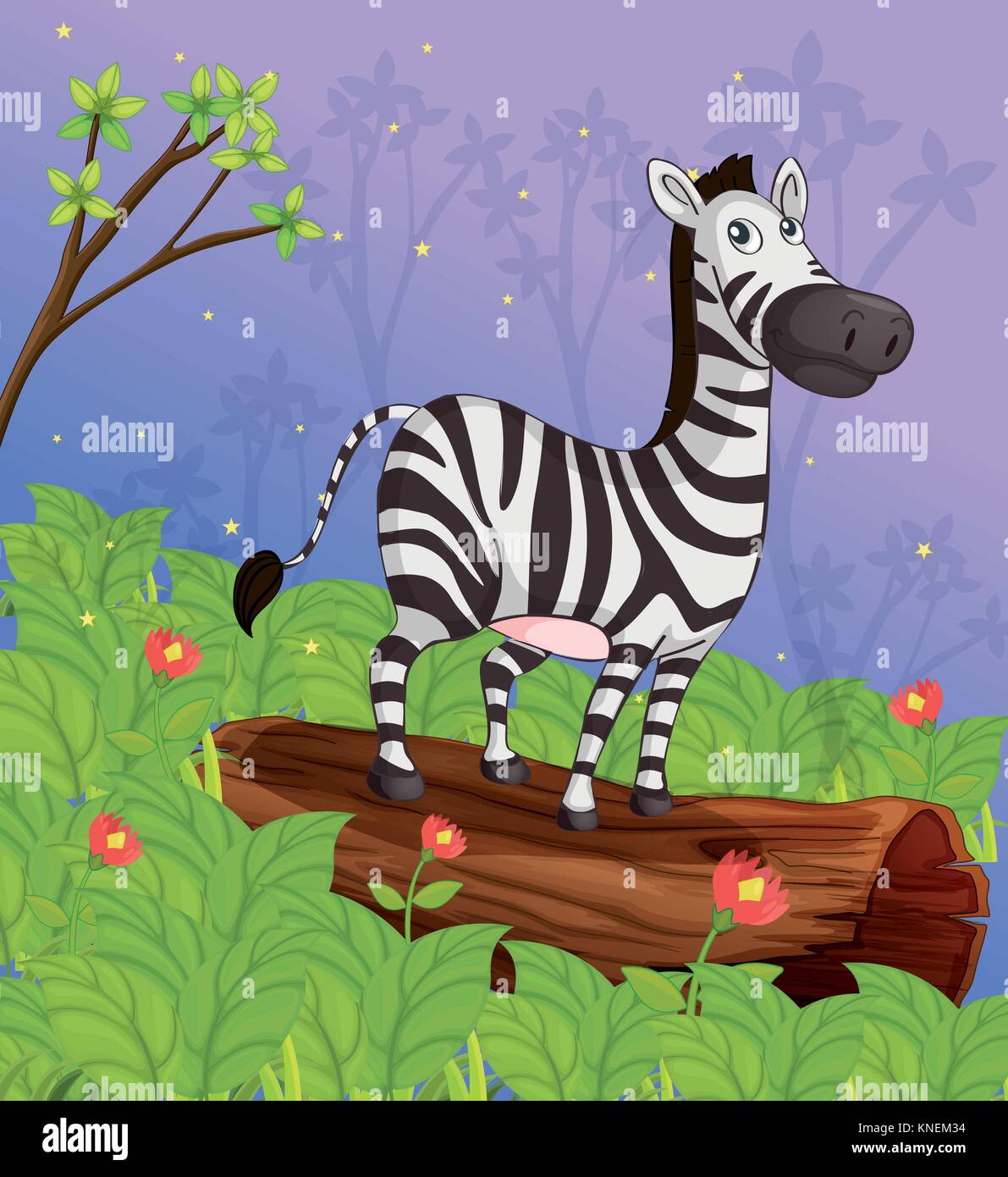 Illustration of a zebra in the garden Stock Vector Image & Art - Alamy
