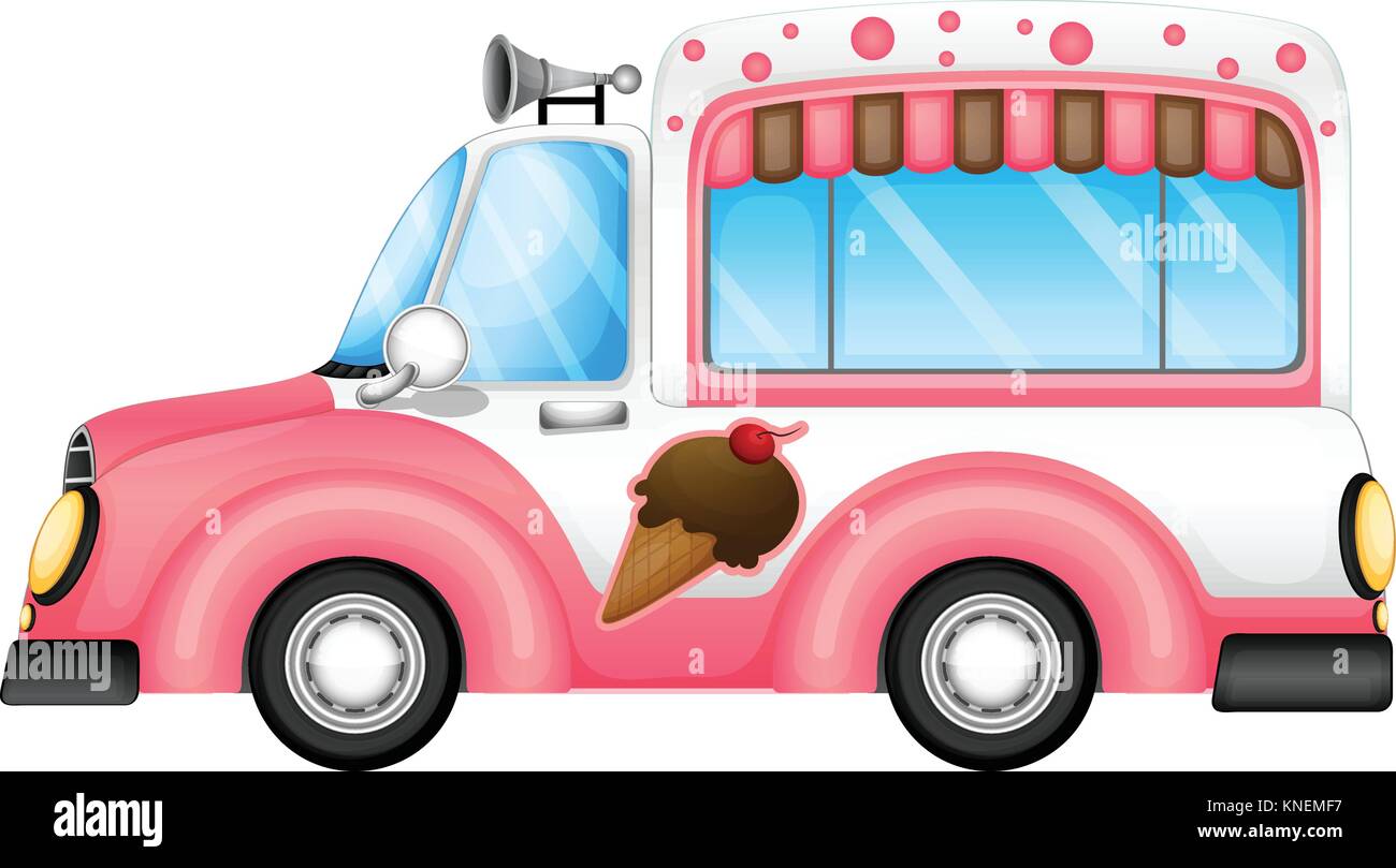 Illustration of an ice cream car on a white background Stock Vector ...