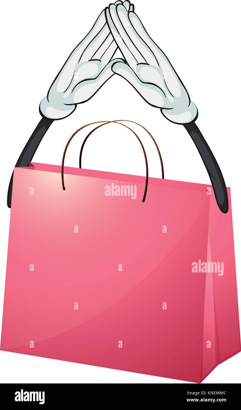 Illustration of a pink bag on a white background Stock Vector Image ...