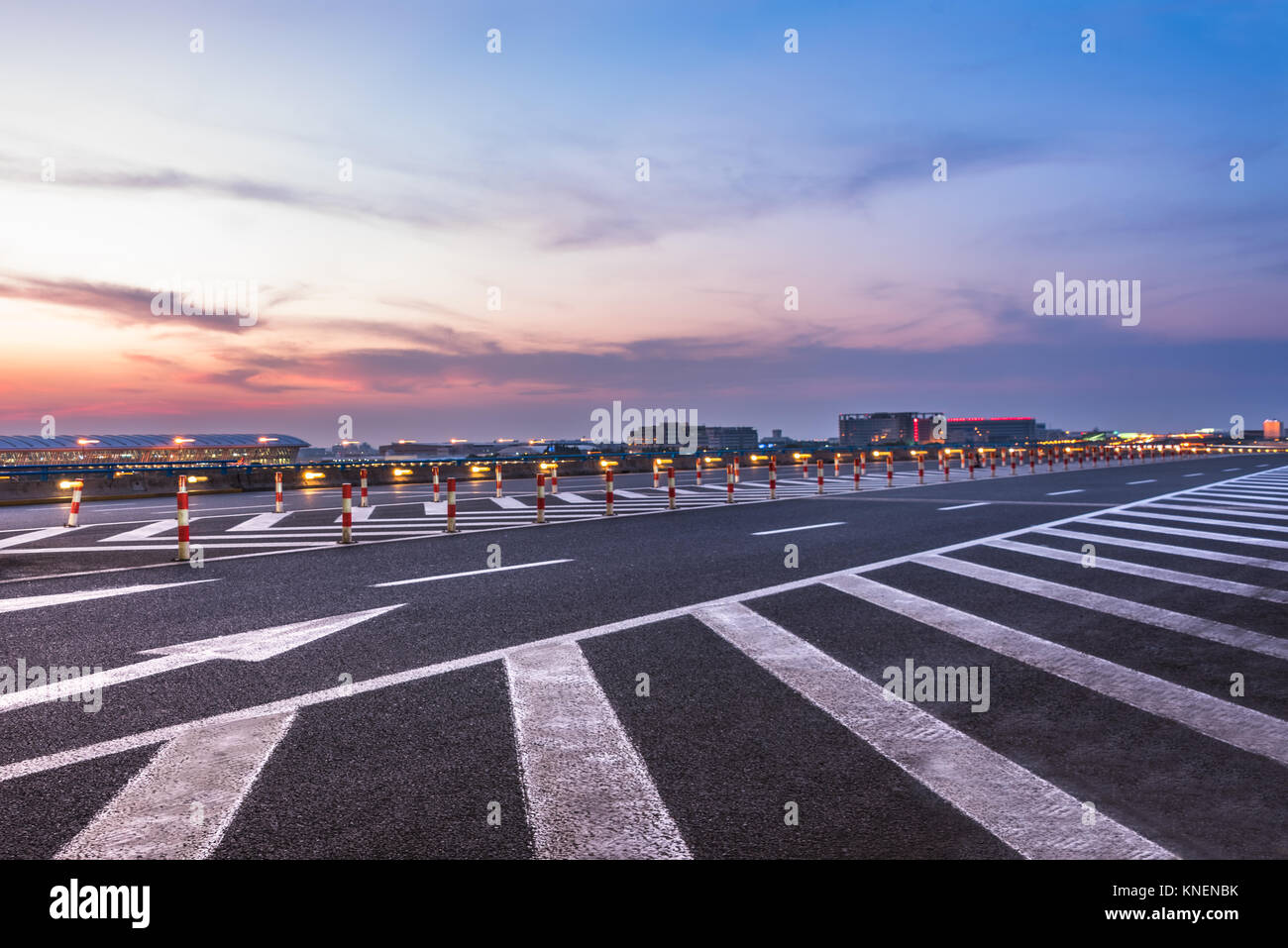 empty asphalt road through modern city in China Stock Photo - Alamy