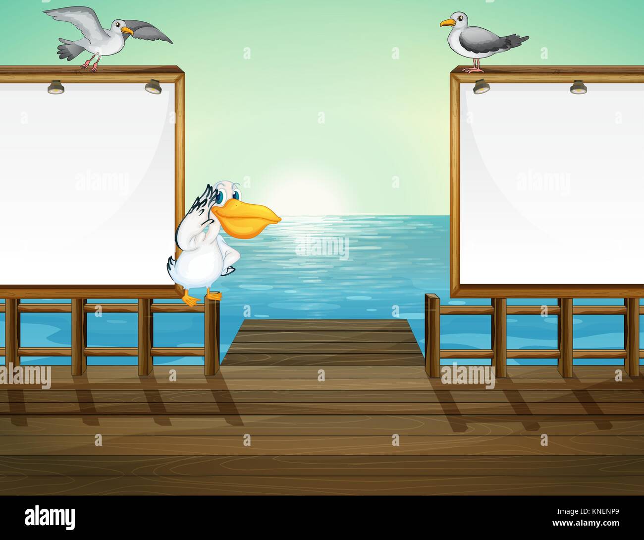 Illustration of birds in the port Stock Vector Image & Art - Alamy