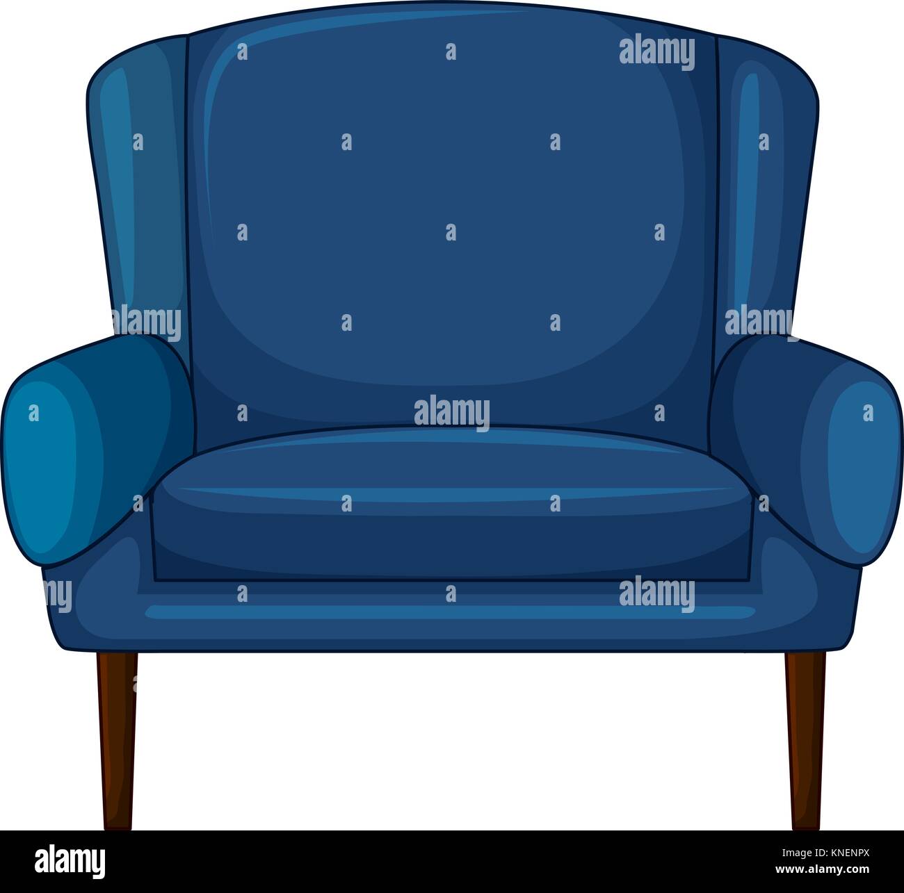 Illustration of a blue cushion chair on a white background Stock Vector ...