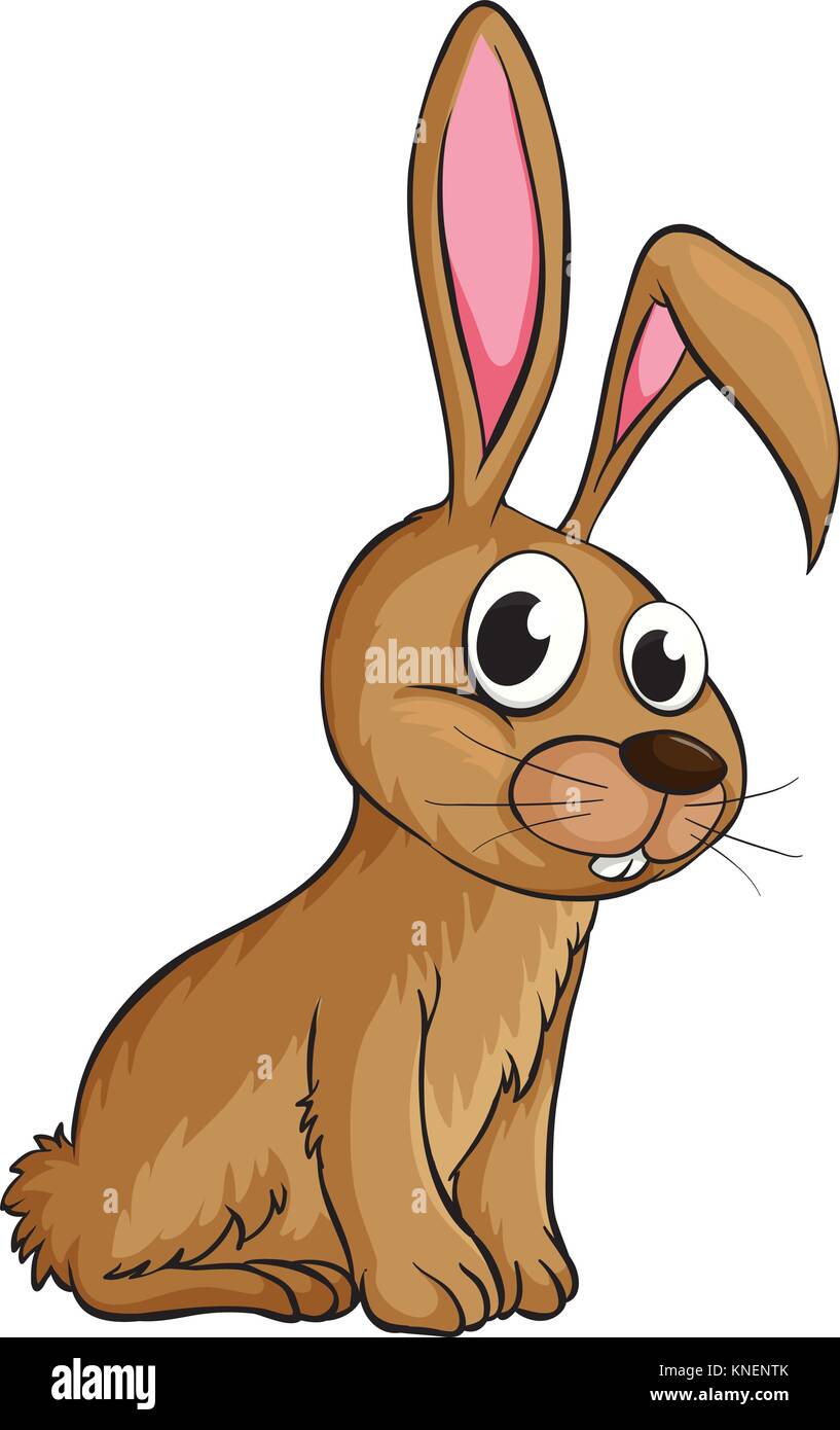Illustration of a smiling rabbit on a white background Stock Vector ...