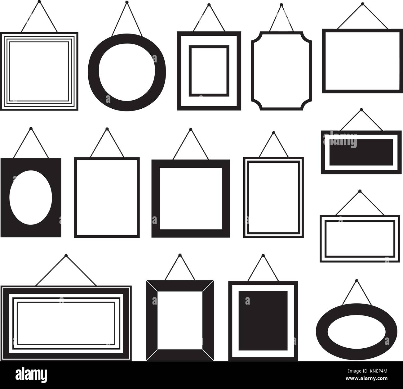 Set of different picture frames isolated on white Stock Vector Image ...
