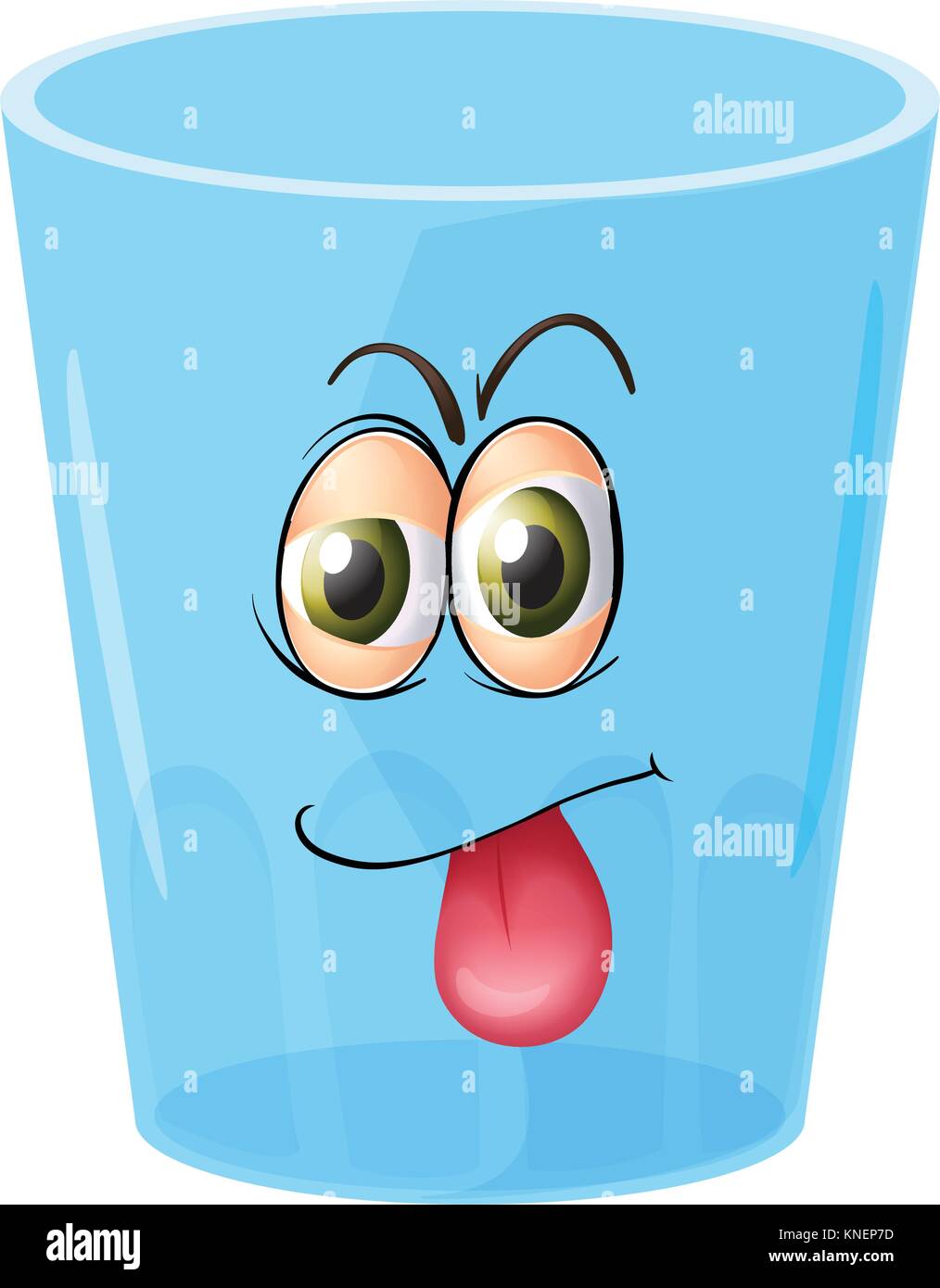 illustration of a glass with face on a white background Stock Vector ...