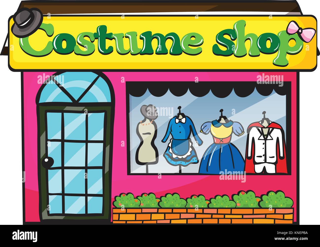 Illustration of a costume shop on a white background Stock Vector Image ...