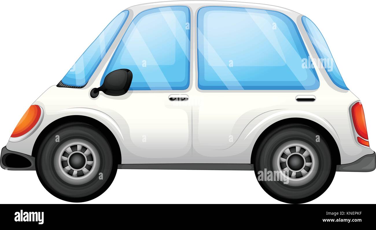 Illustration of a white car on a white background Stock Vector Image ...
