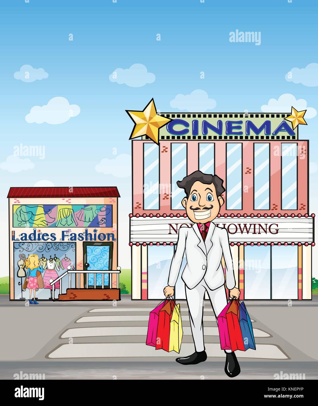 Illustration of a man shopping Stock Vector Image & Art - Alamy