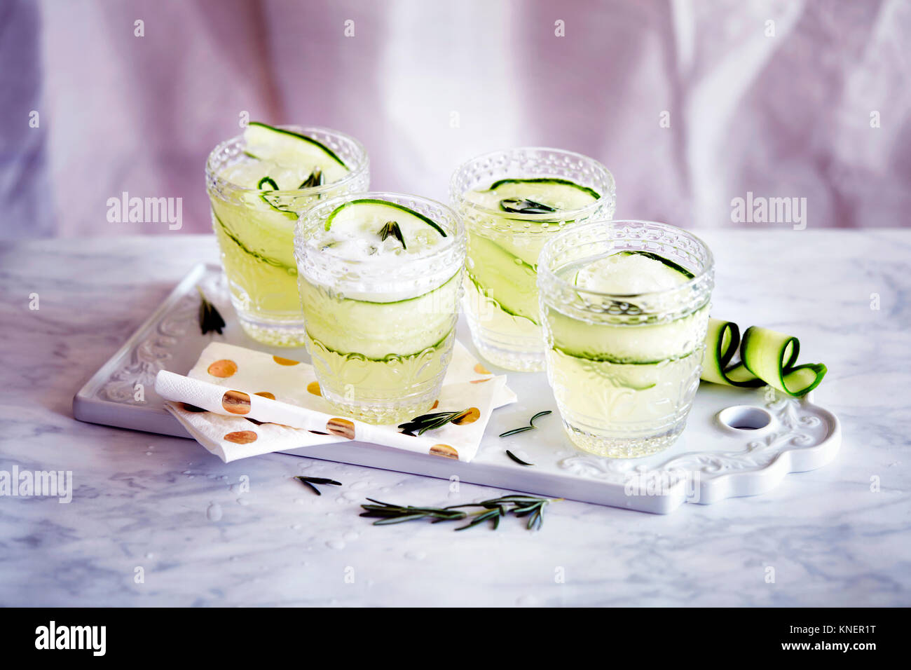 Cucumber cooler drinks Stock Photo - Alamy