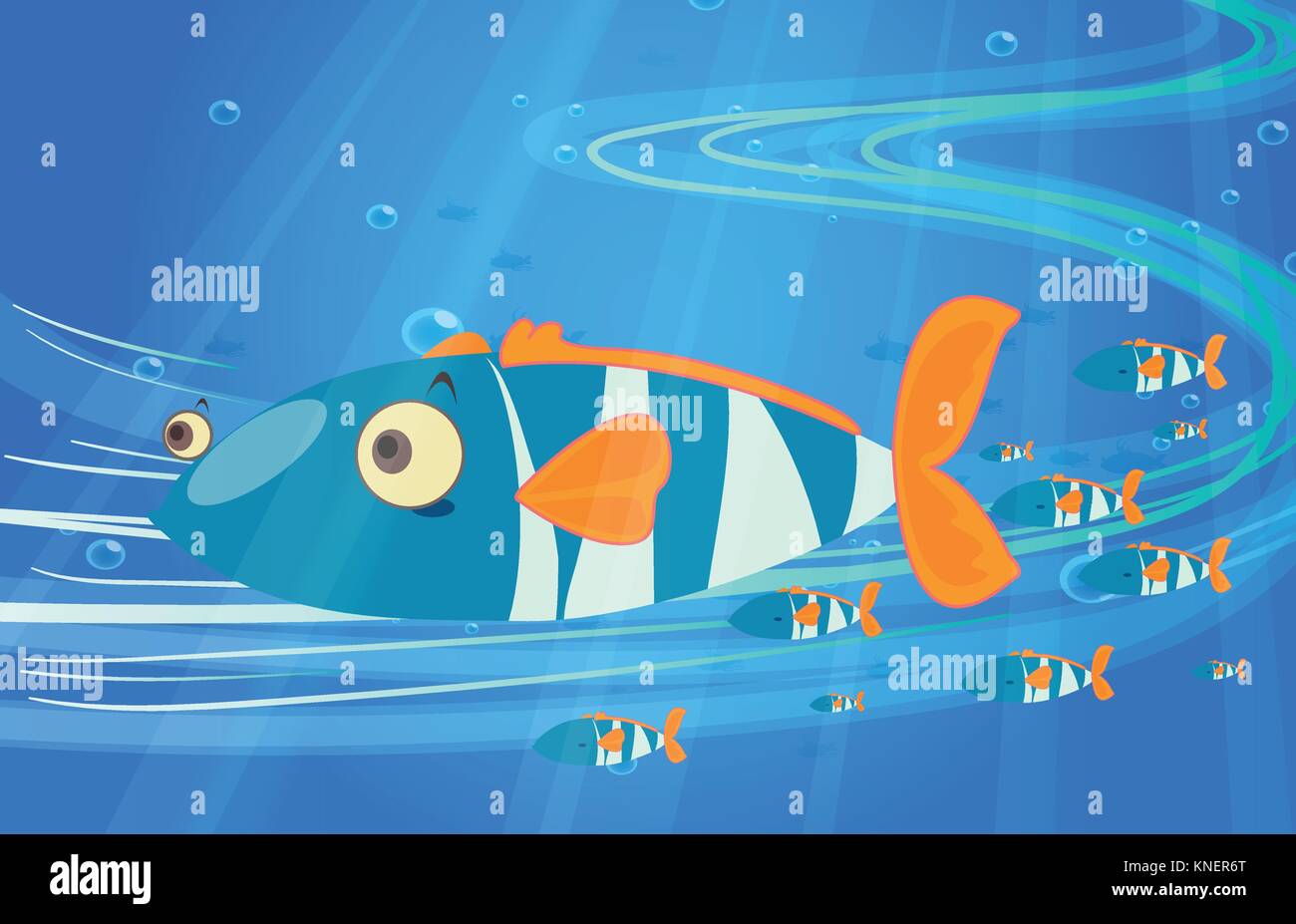 Illustration of a school of fish in the sea Stock Vector Image & Art ...