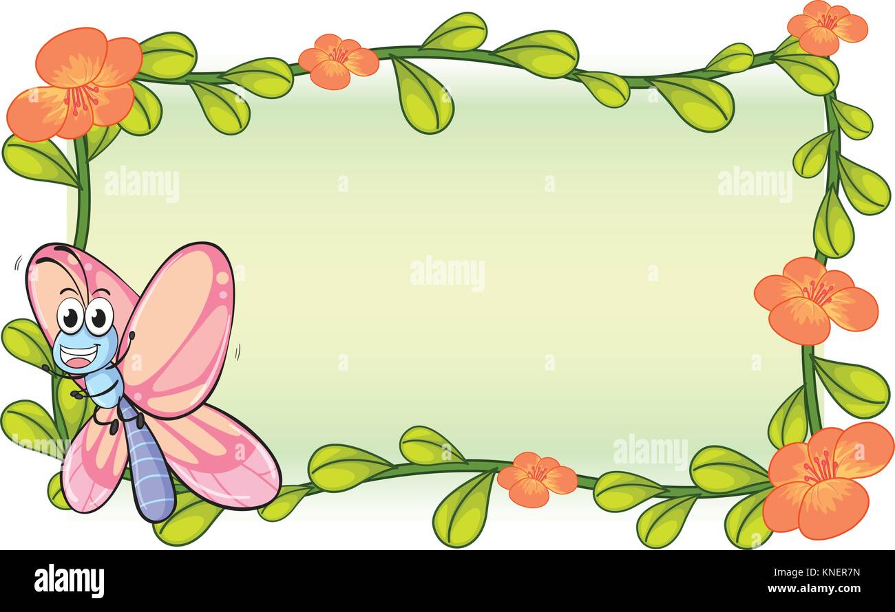 Flower And Butterfly Border Clip Art