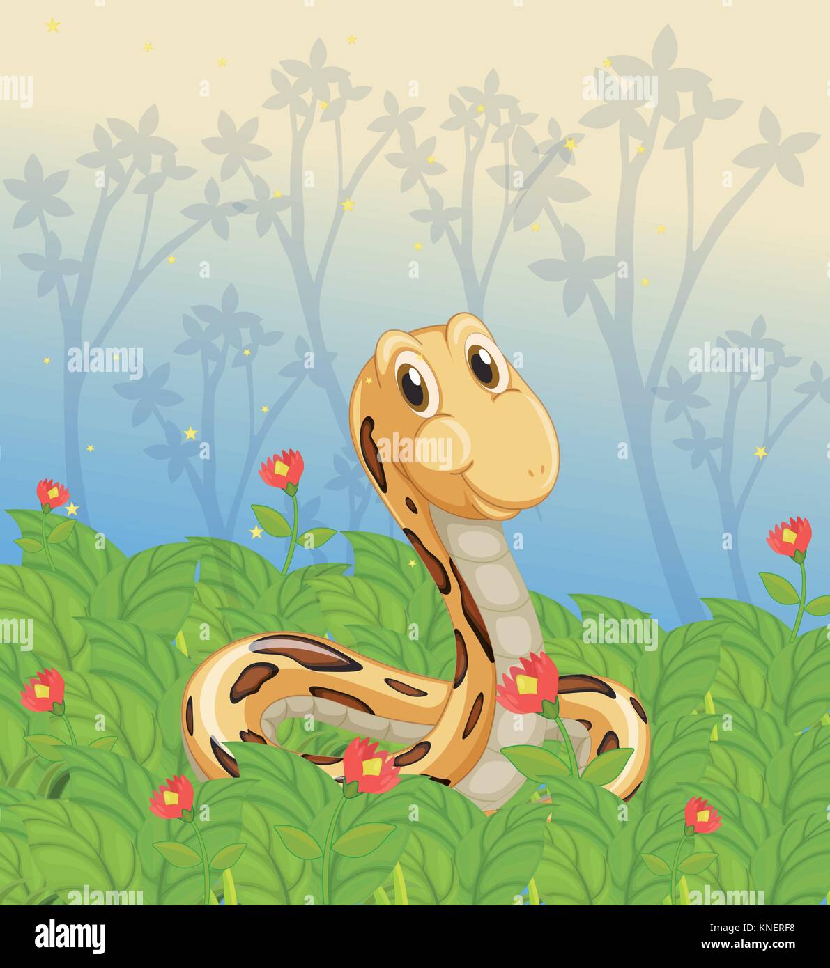 Illustration of a snake in the forest Stock Vector Image & Art - Alamy