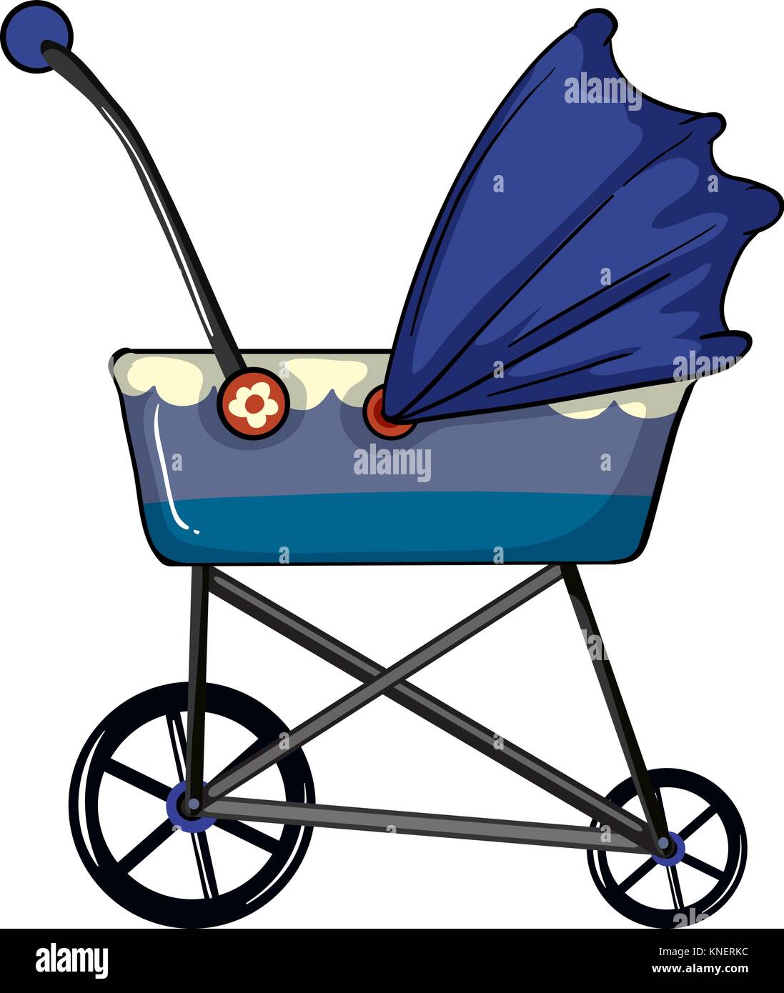 Illustration of a baby pram on a white background Stock Vector Image ...