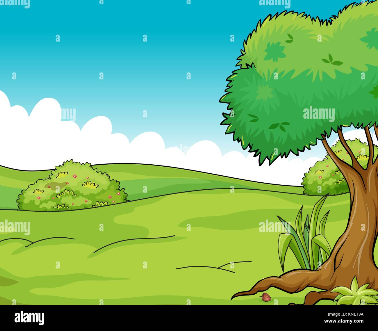 Illustration of a clean and green scenic view Stock Vector Image & Art ...