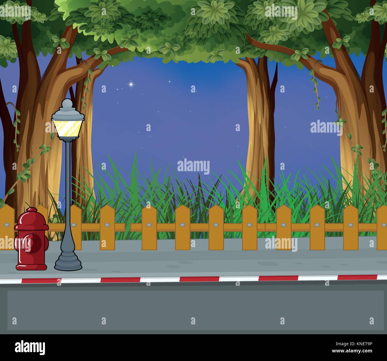 Lamp post night branches Stock Vector Images - Alamy