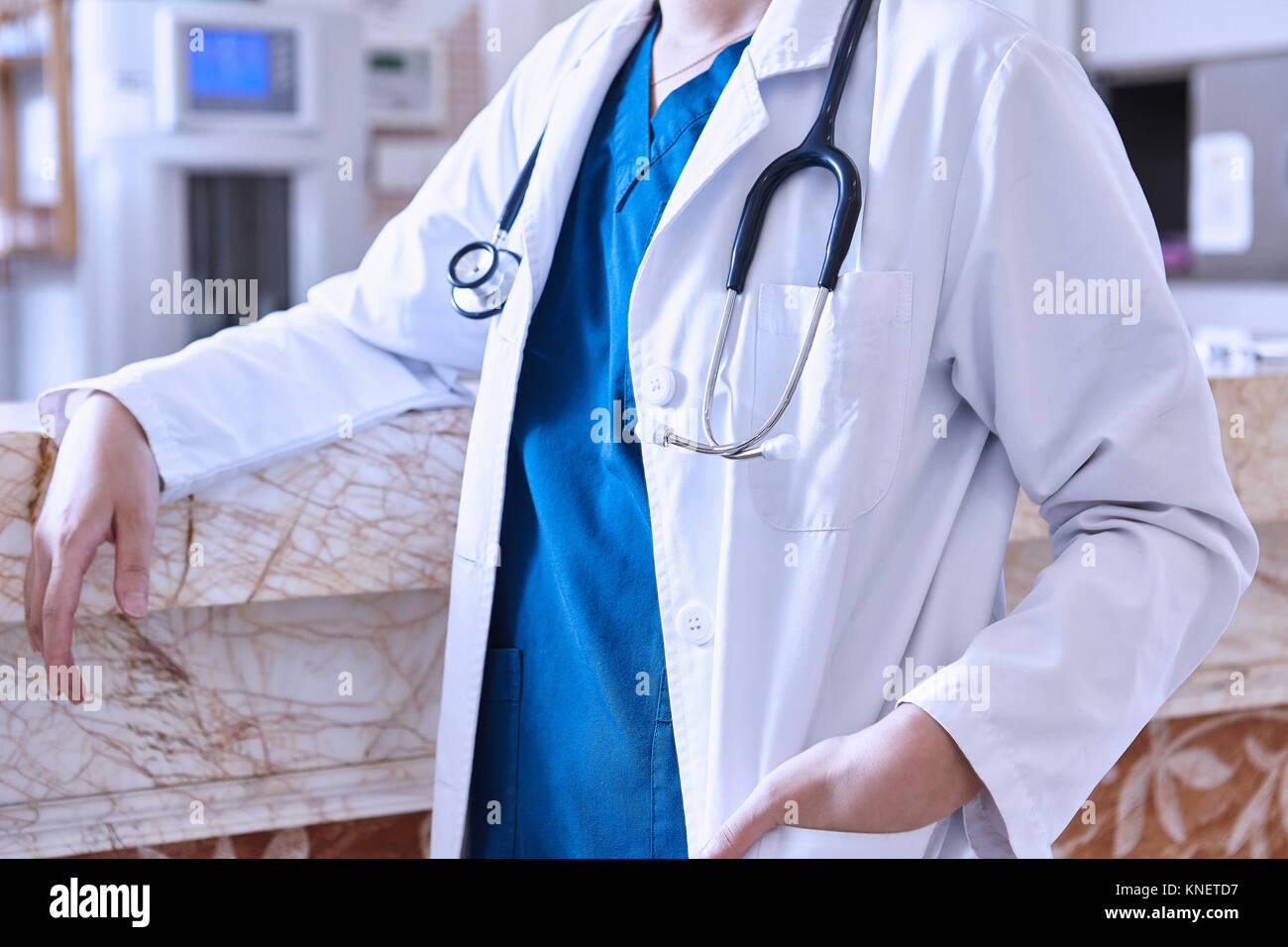 Cropped view of doctor with stethoscope Stock Photo - Alamy