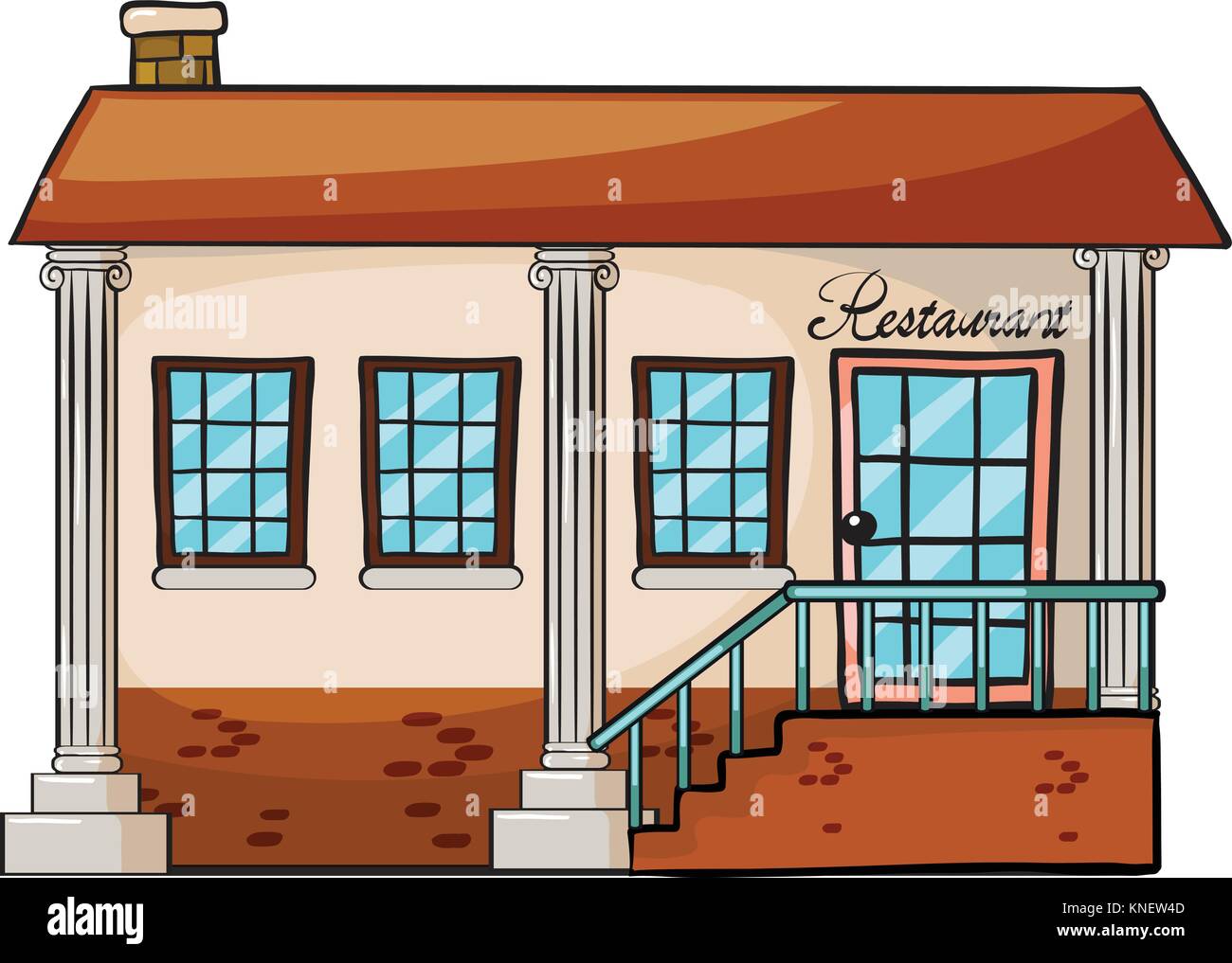 Fancy Restaurant Building Clipart
