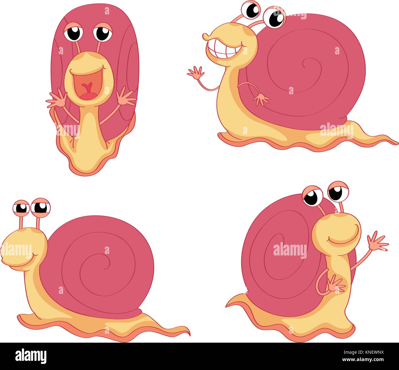 Illustration of snails on a white background Stock Vector Image & Art ...