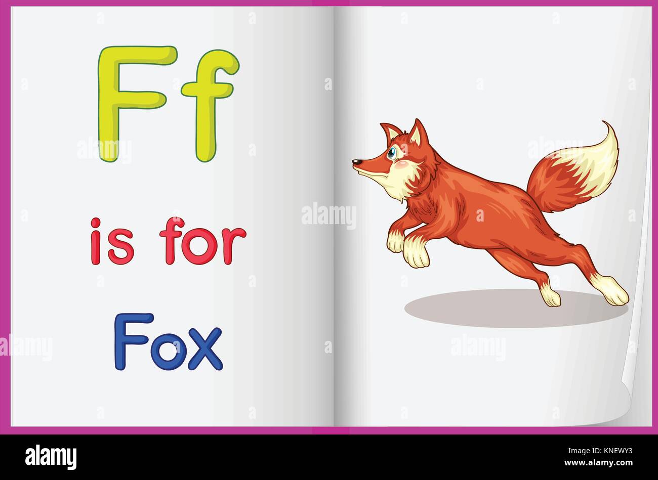 Illustration of a fox in a book on a white background Stock Vector ...