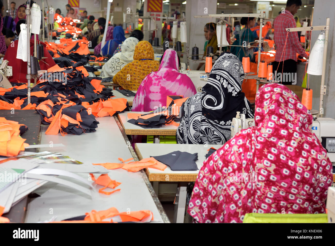 DHAKA, BANGLADESH - DECEMBER 26, 2016: Bangladeshi garments workers ...