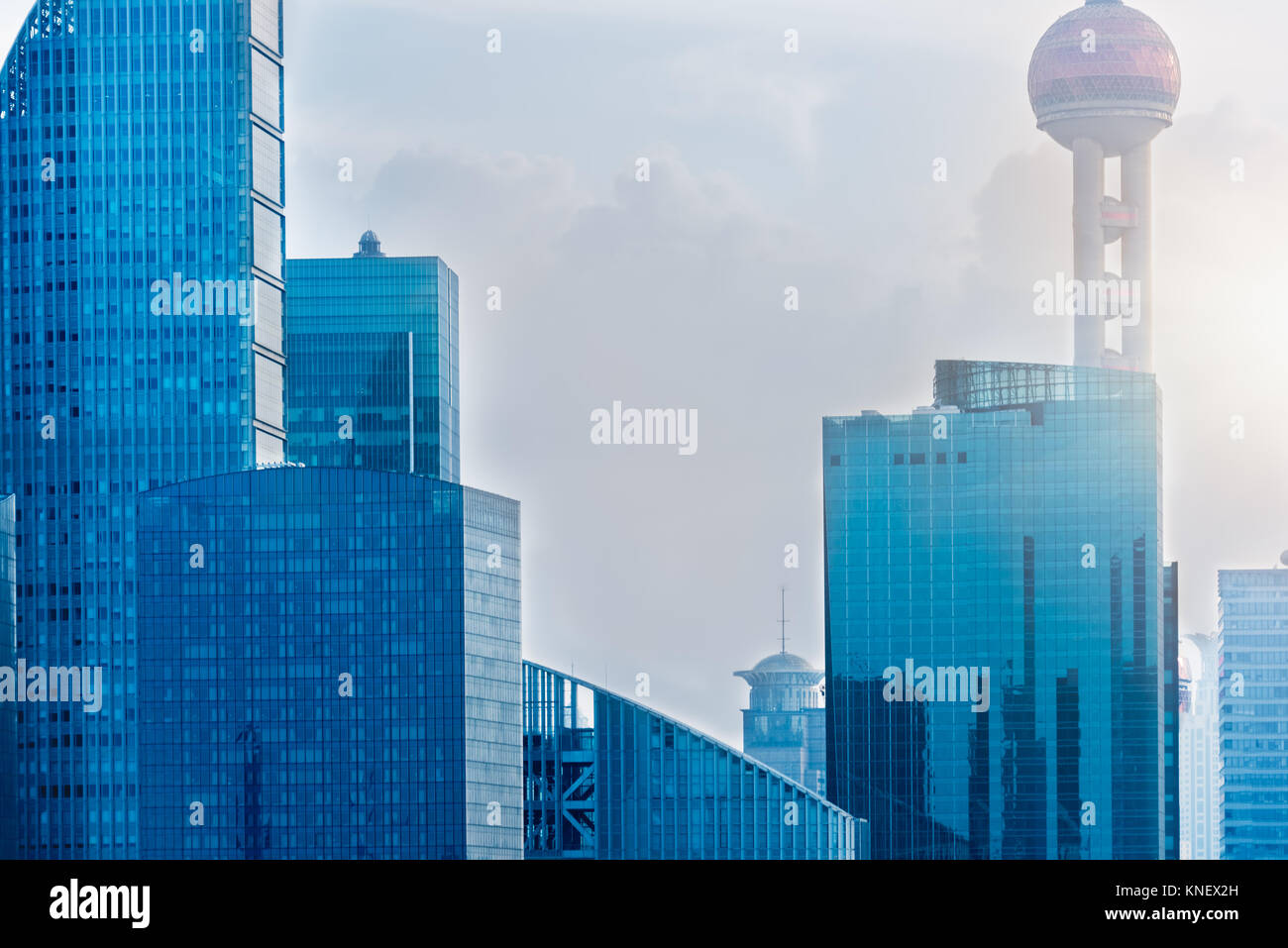 Downtown corporate business district architecture in Shanghai,China ...