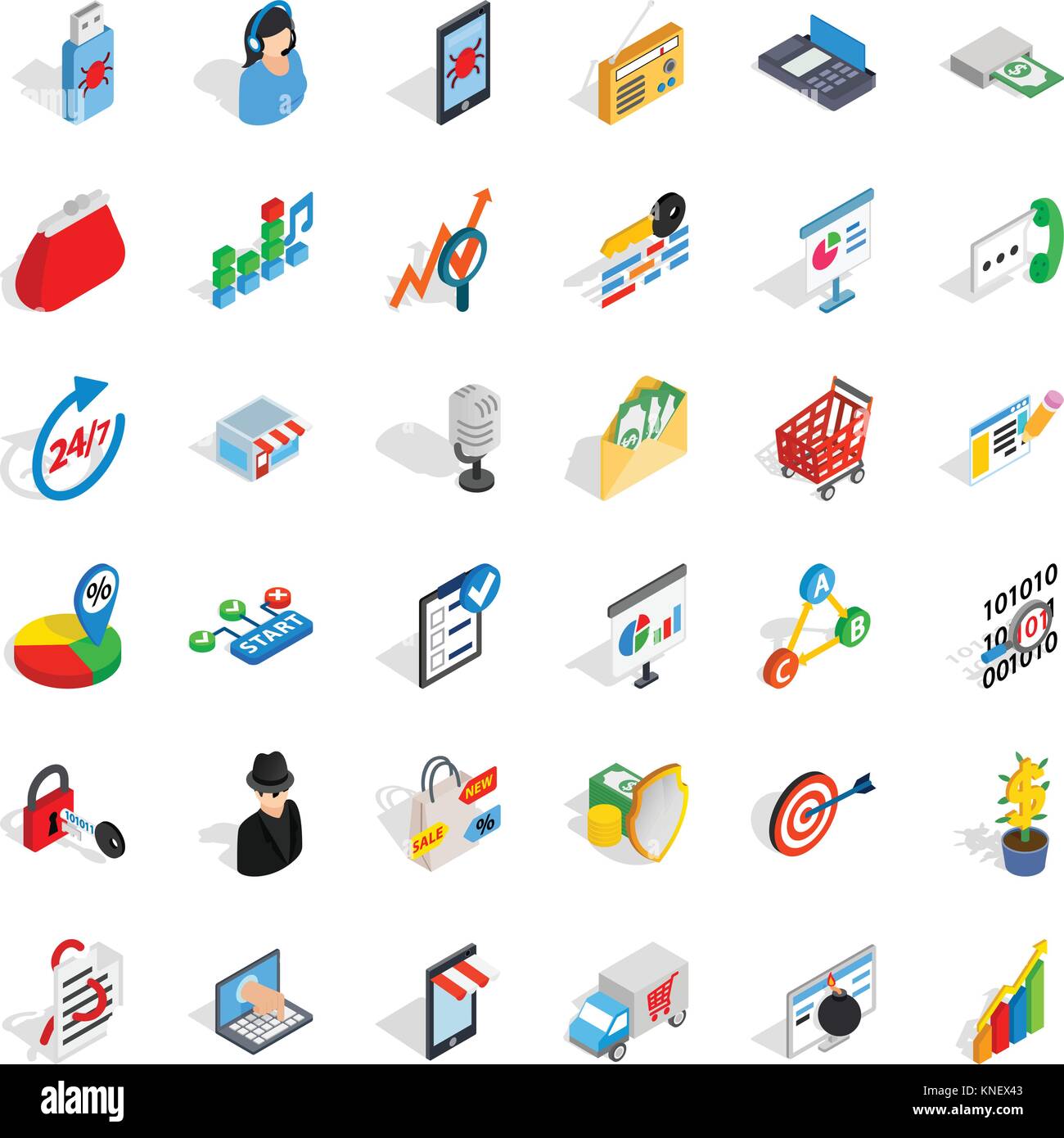 Diagram icons set, isometric style Stock Vector Image & Art - Alamy