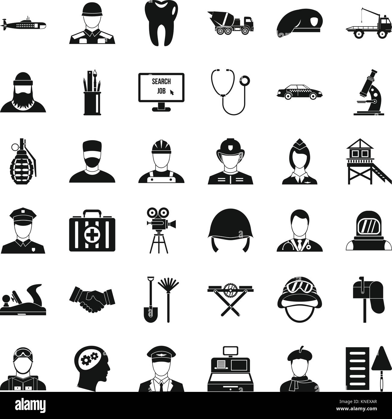 Employment icons set, simple style Stock Vector Image & Art - Alamy