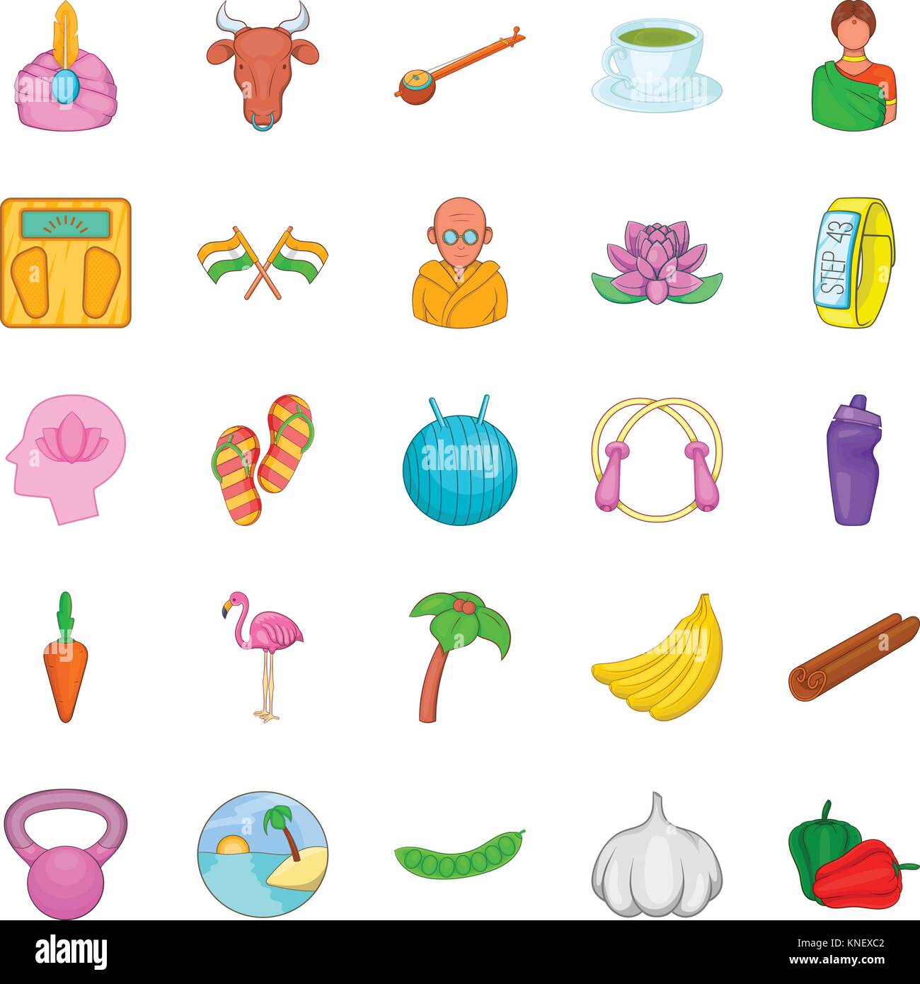 Spiritual development icons set, cartoon style Stock Vector Image & Art ...