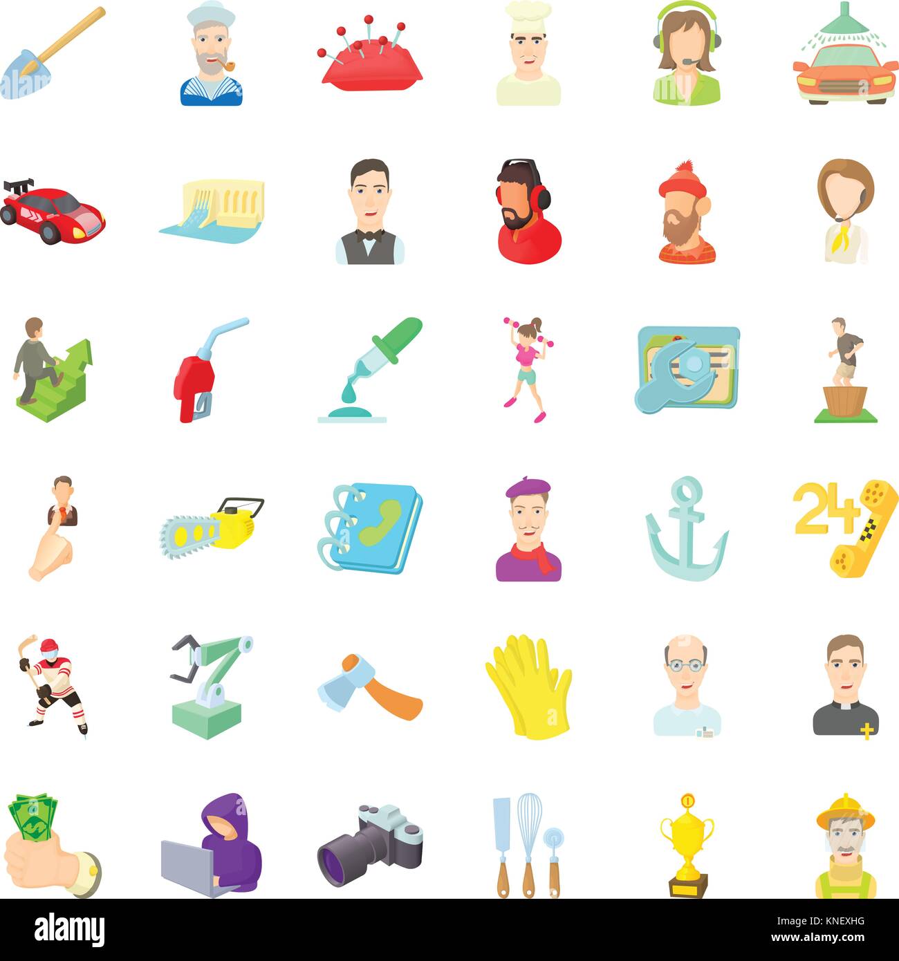 Job icons set, cartoon style Stock Vector Image & Art - Alamy