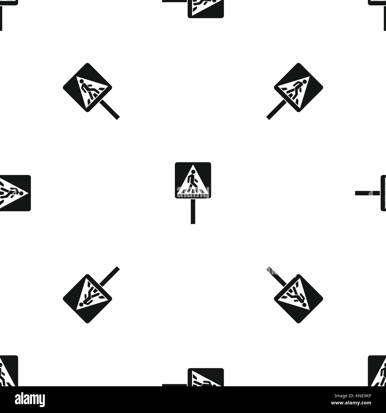 Pedestrian sign pattern seamless black Stock Vector Image & Art - Alamy