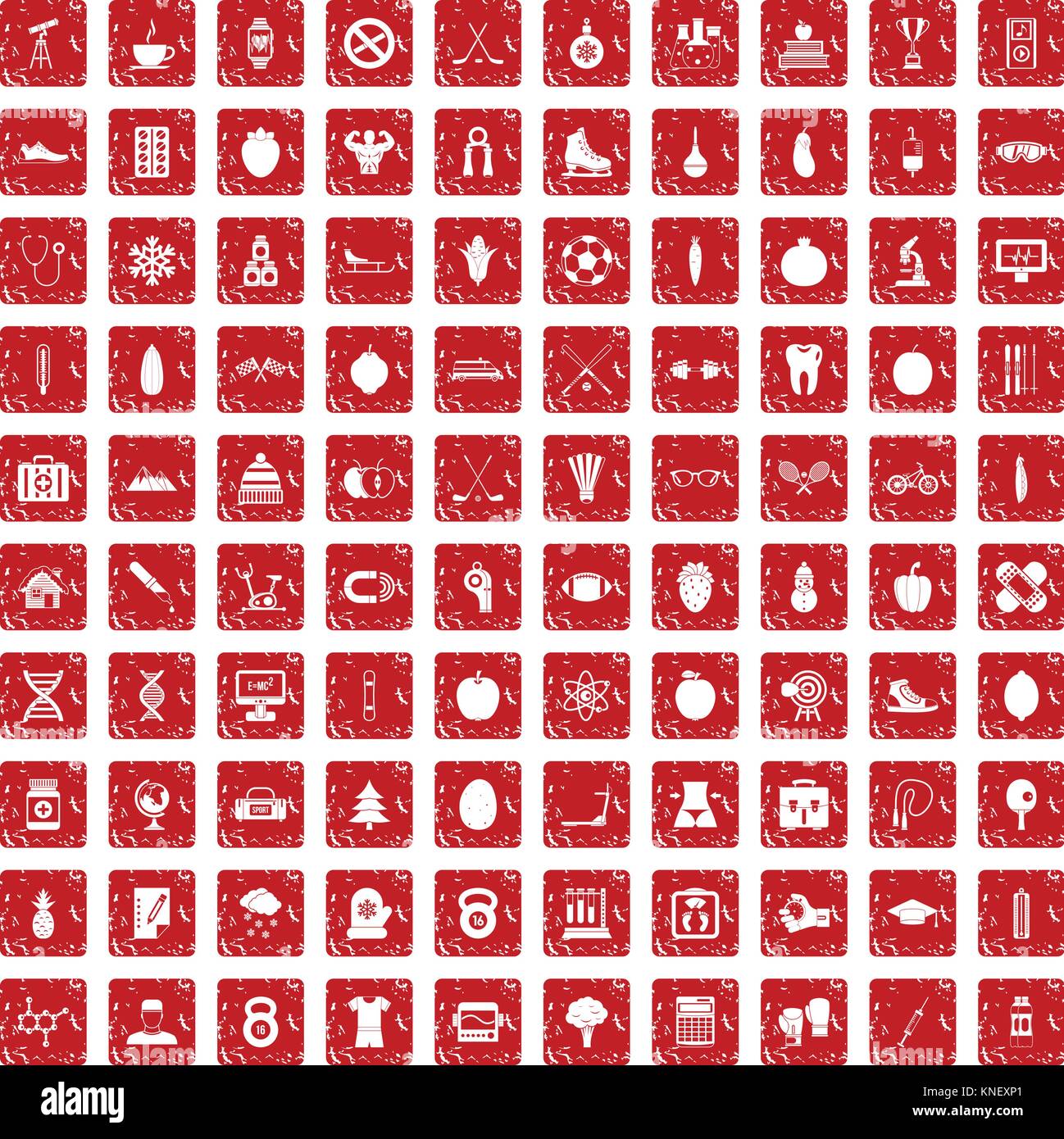 100 well person icons set grunge red Stock Vector Image & Art - Alamy
