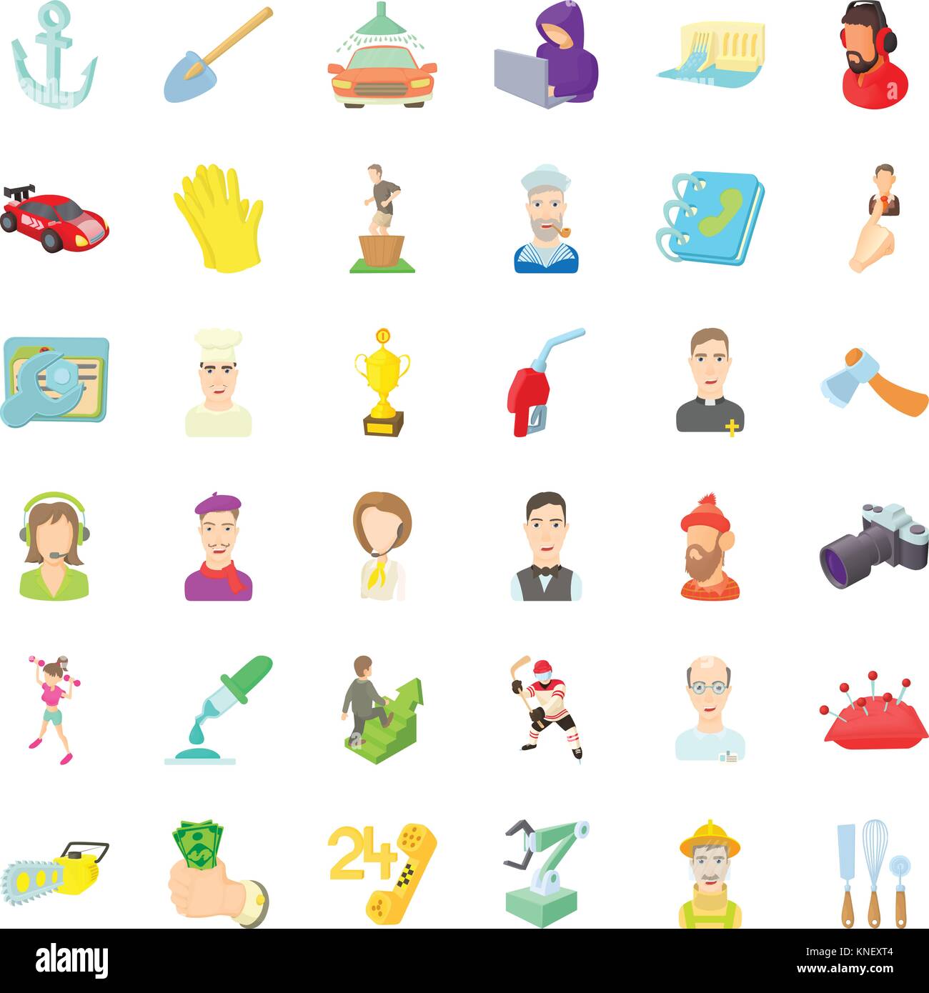 Profession icons set, cartoon style Stock Vector Image & Art - Alamy
