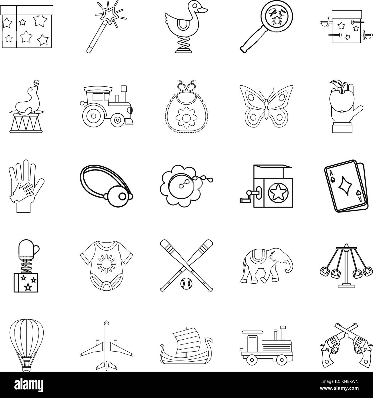 Babyhood icons set, outline style Stock Vector Image & Art - Alamy