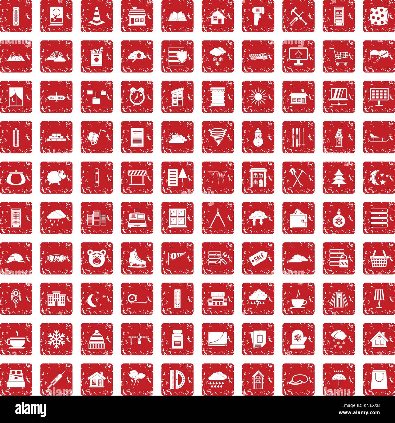 100 windows icons set grunge red Stock Vector Image & Art - Alamy