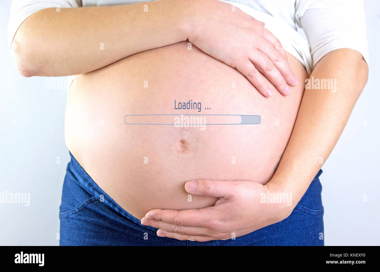 Closeup pregnant woman belly loading hi-res stock photography and images - Alamy