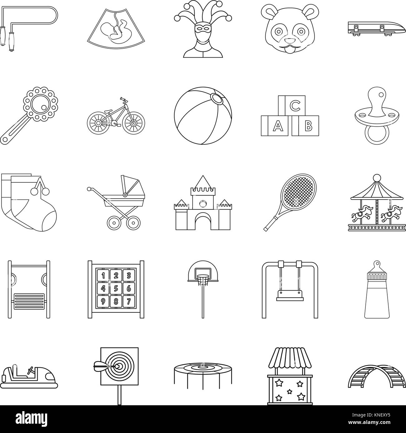 Cradle icons set, outline style Stock Vector Image & Art - Alamy
