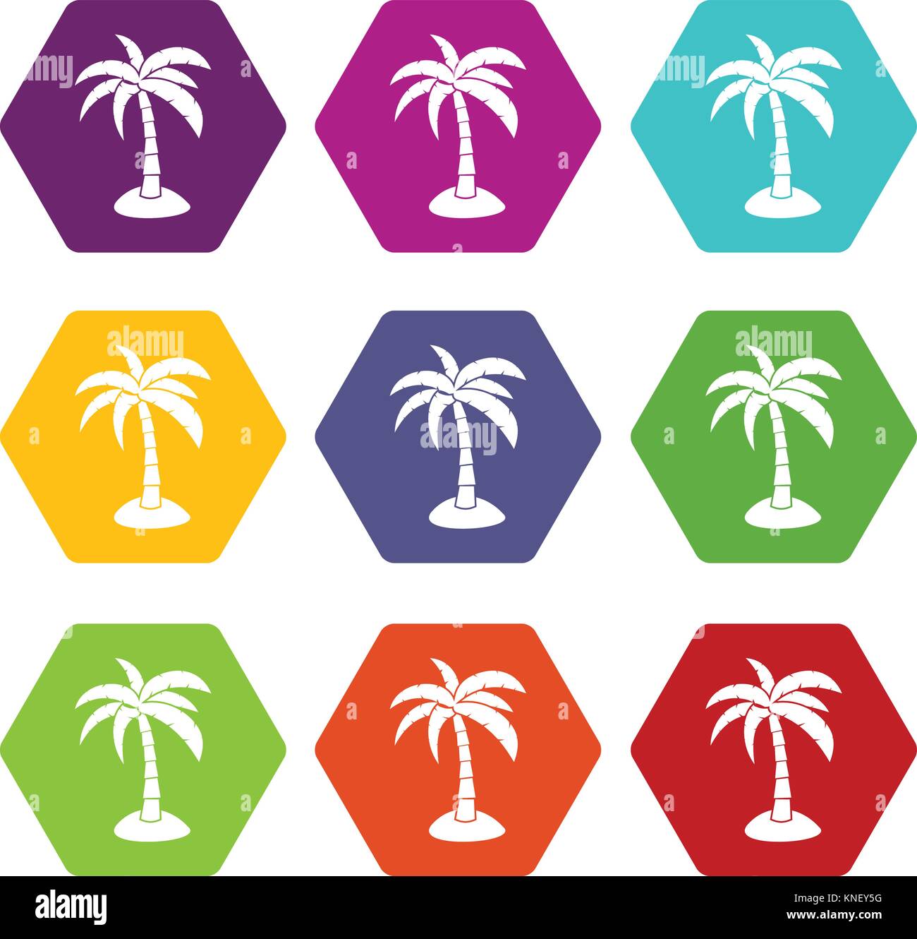 Palm icon set color hexahedron Stock Vector Image & Art - Alamy