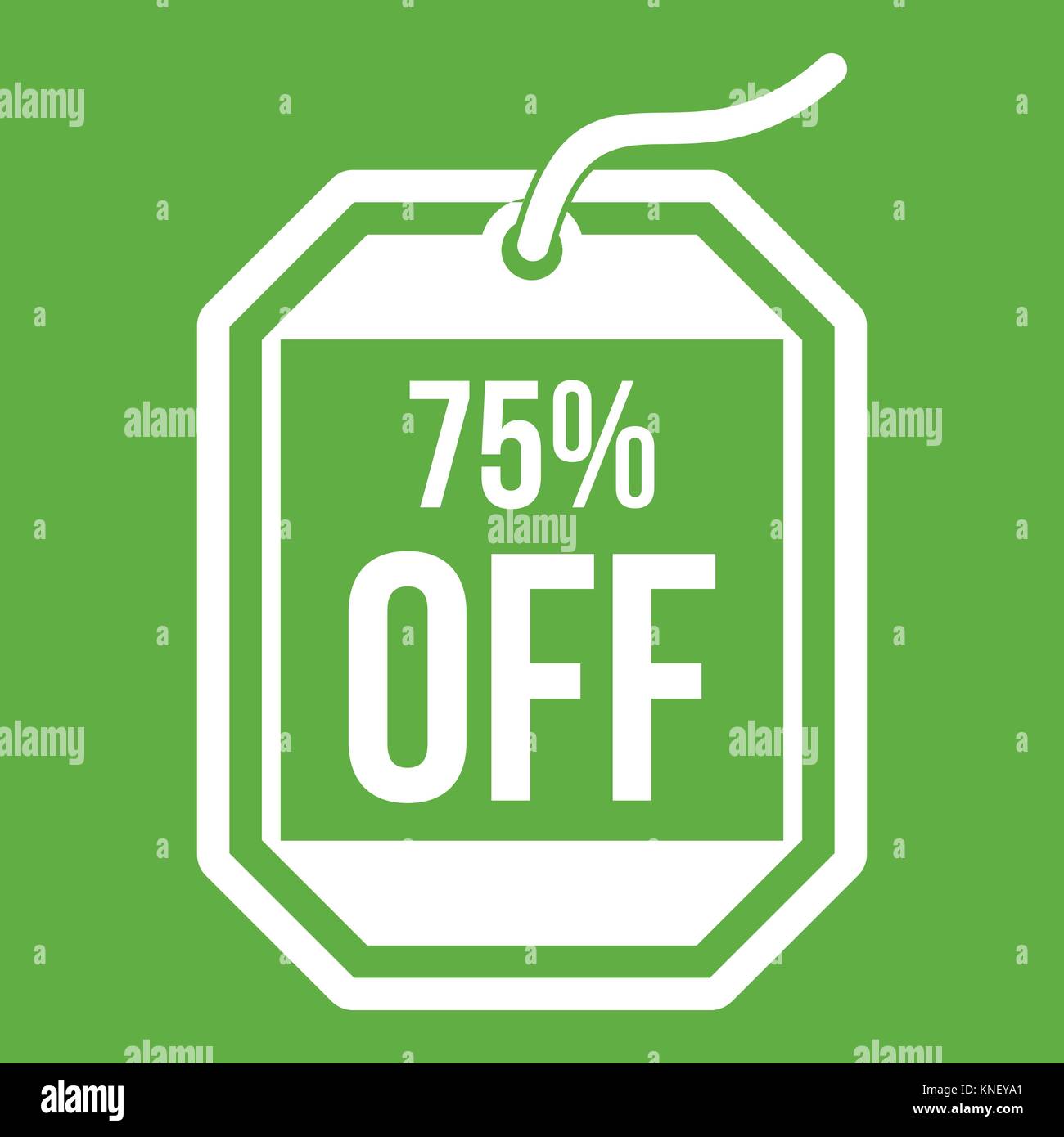 Sale tag 75 percent off icon green Stock Vector Image & Art - Alamy