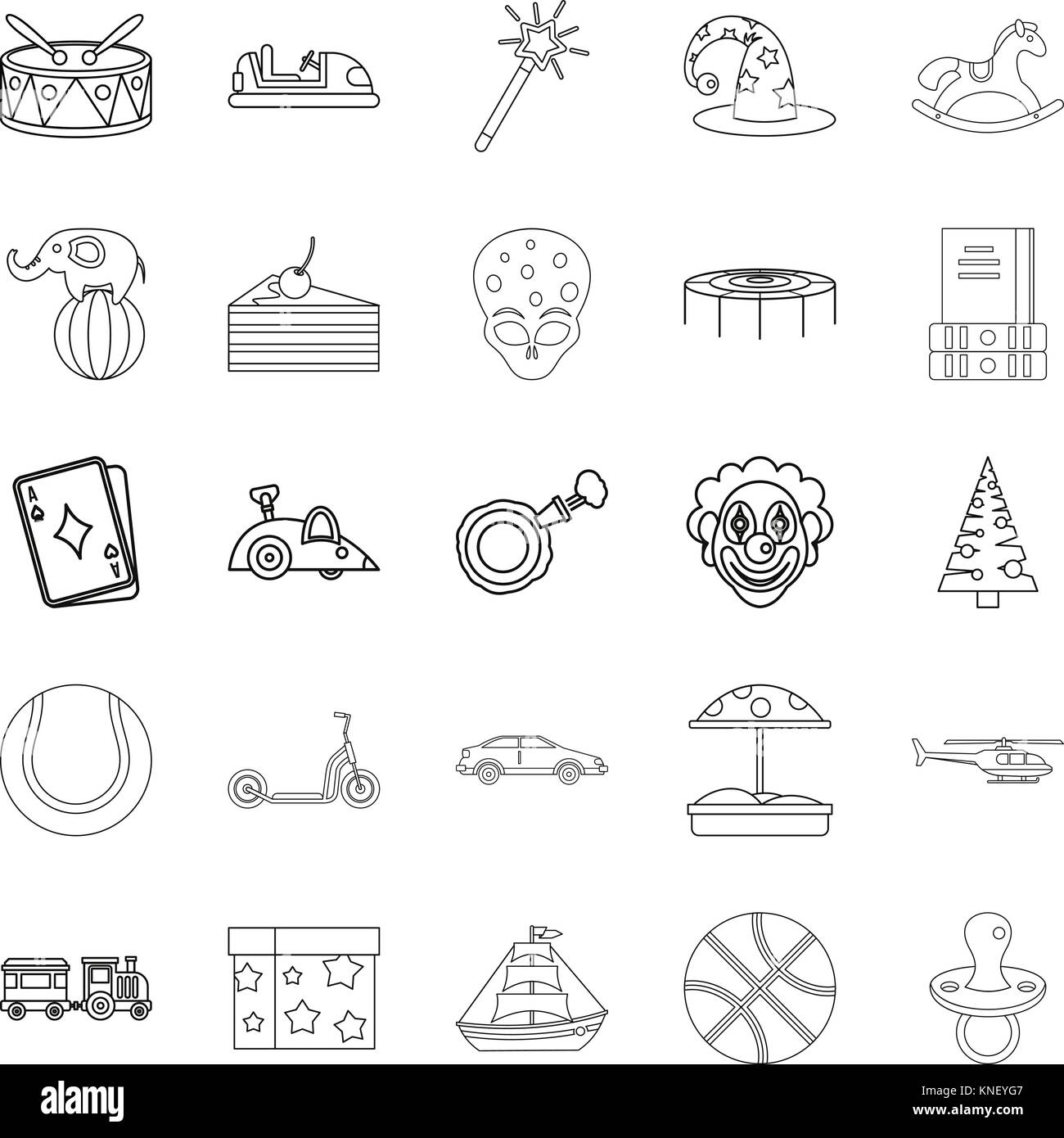 Kid things icons set, outline style Stock Vector Image & Art - Alamy