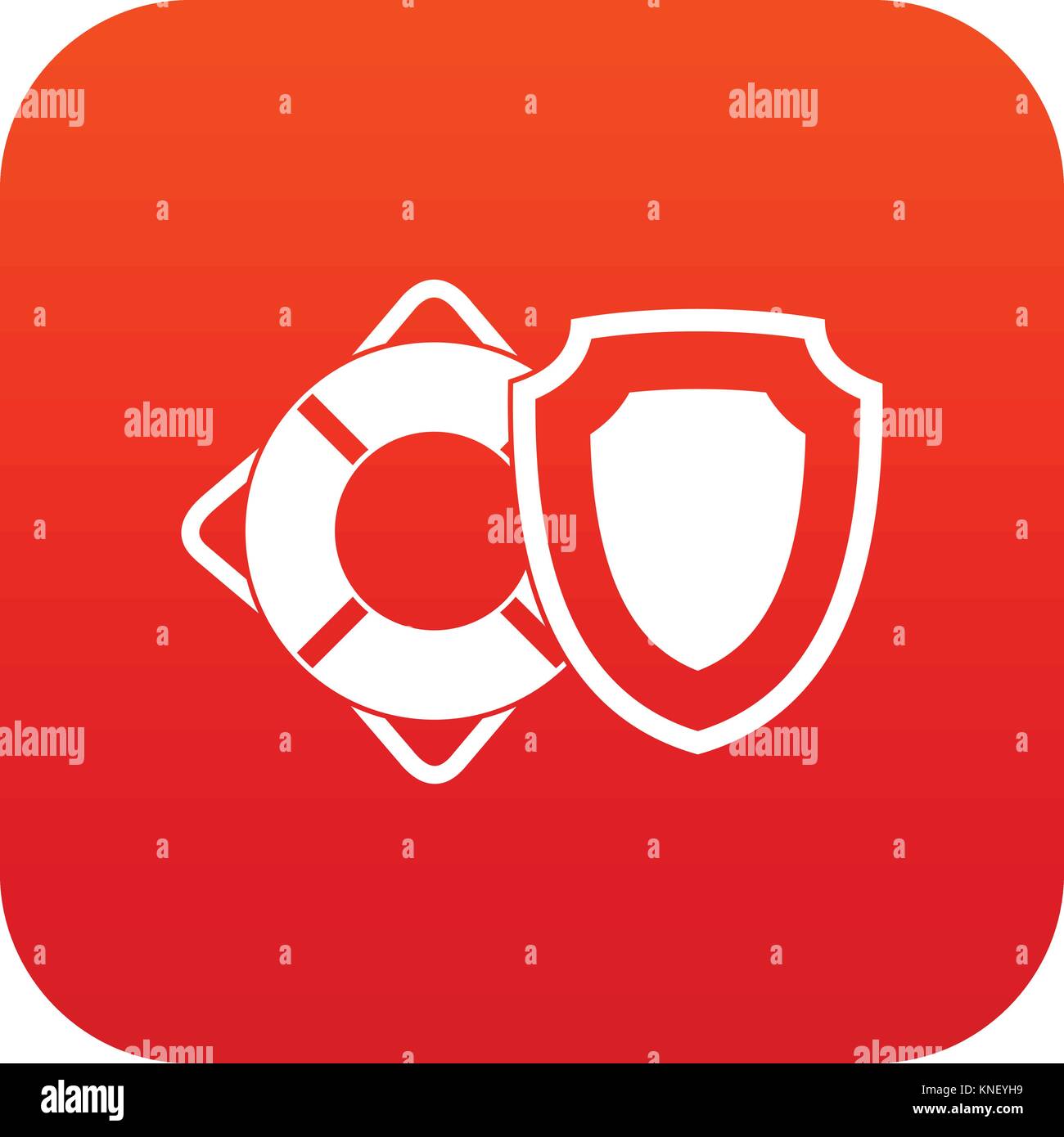 Lifebuoy and safety shield icon digital red Stock Vector Image & Art ...