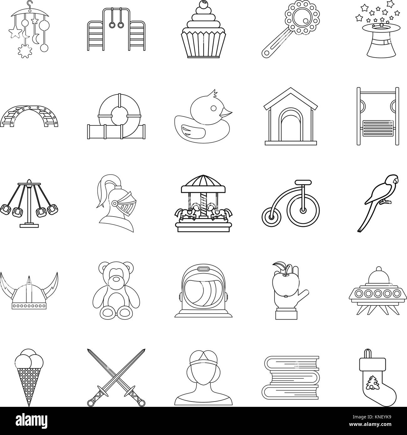 Time kid icons set, outline style Stock Vector Image & Art - Alamy