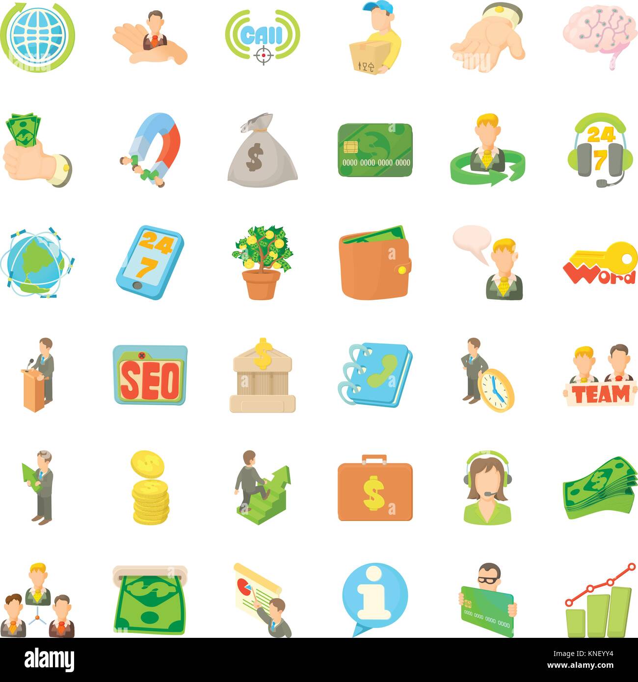 Job contract icons set, cartoon style Stock Vector Image & Art - Alamy