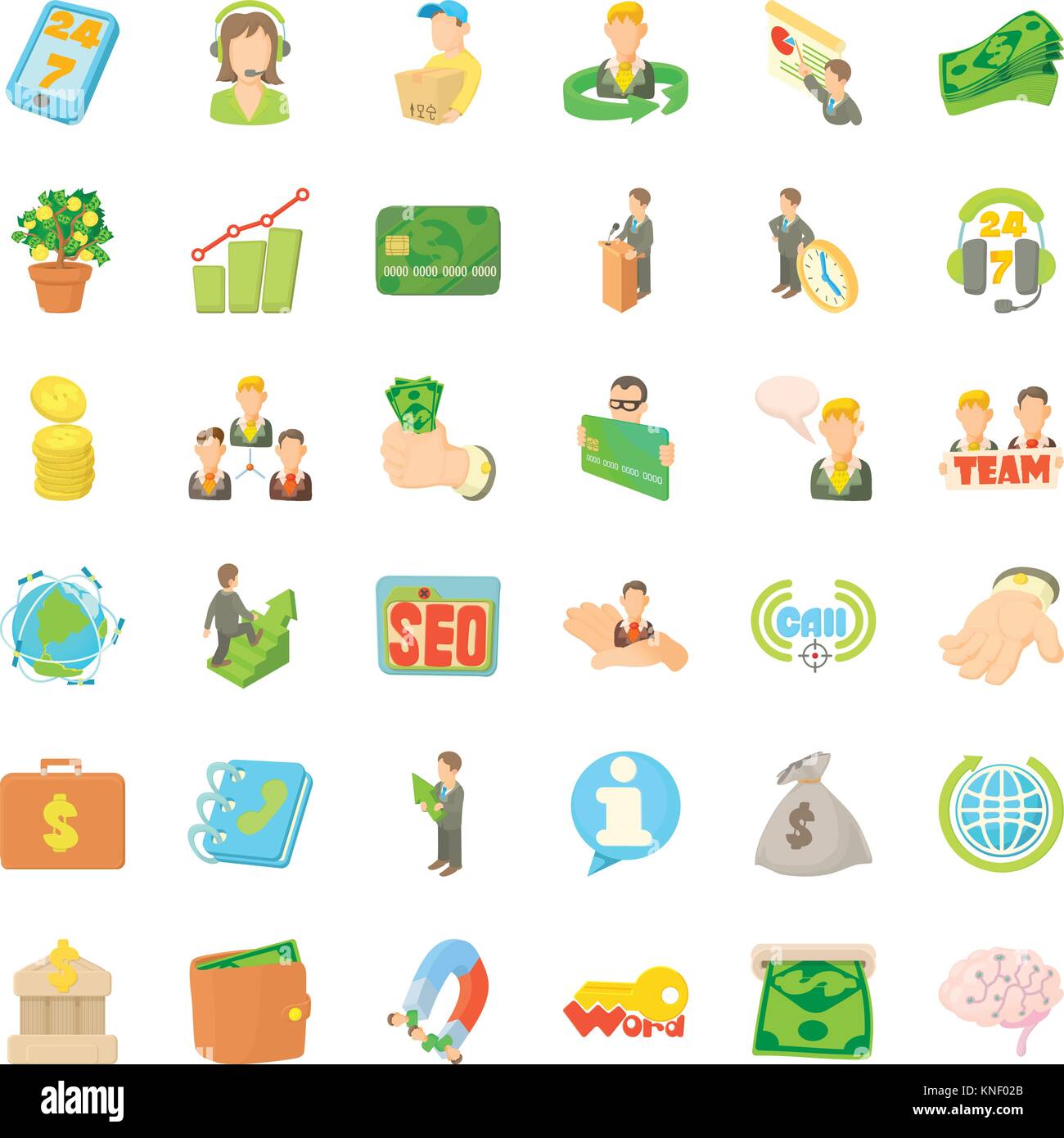 Contract icons set, cartoon style Stock Vector Image & Art - Alamy