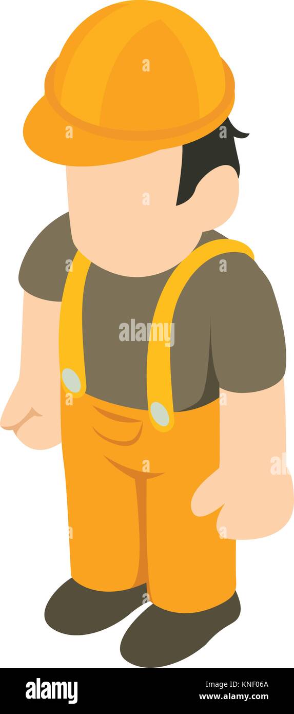 Builder person icon, isometric 3d style Stock Vector Image & Art - Alamy