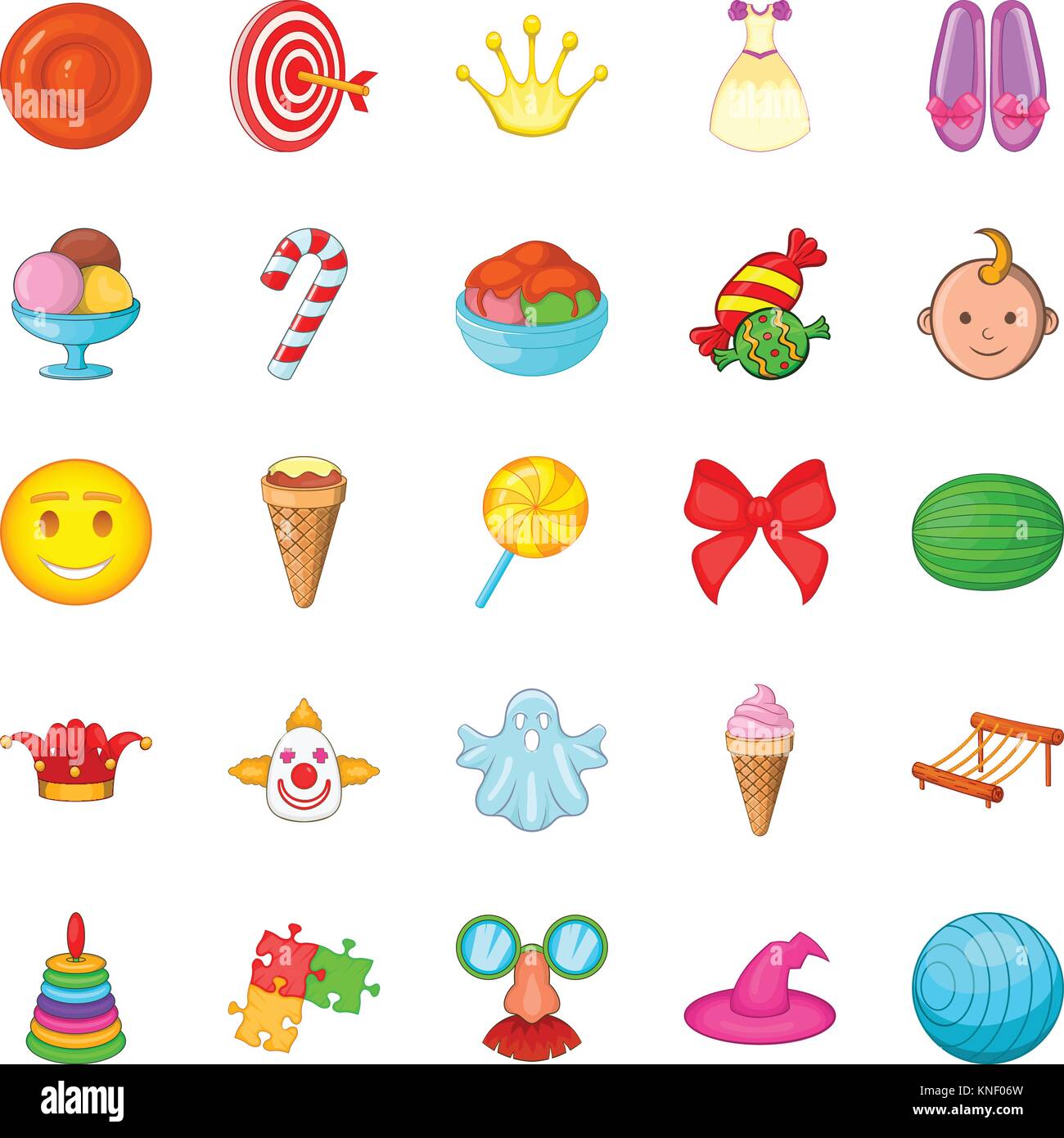 Feast for child icons set, cartoon style Stock Vector Image & Art - Alamy