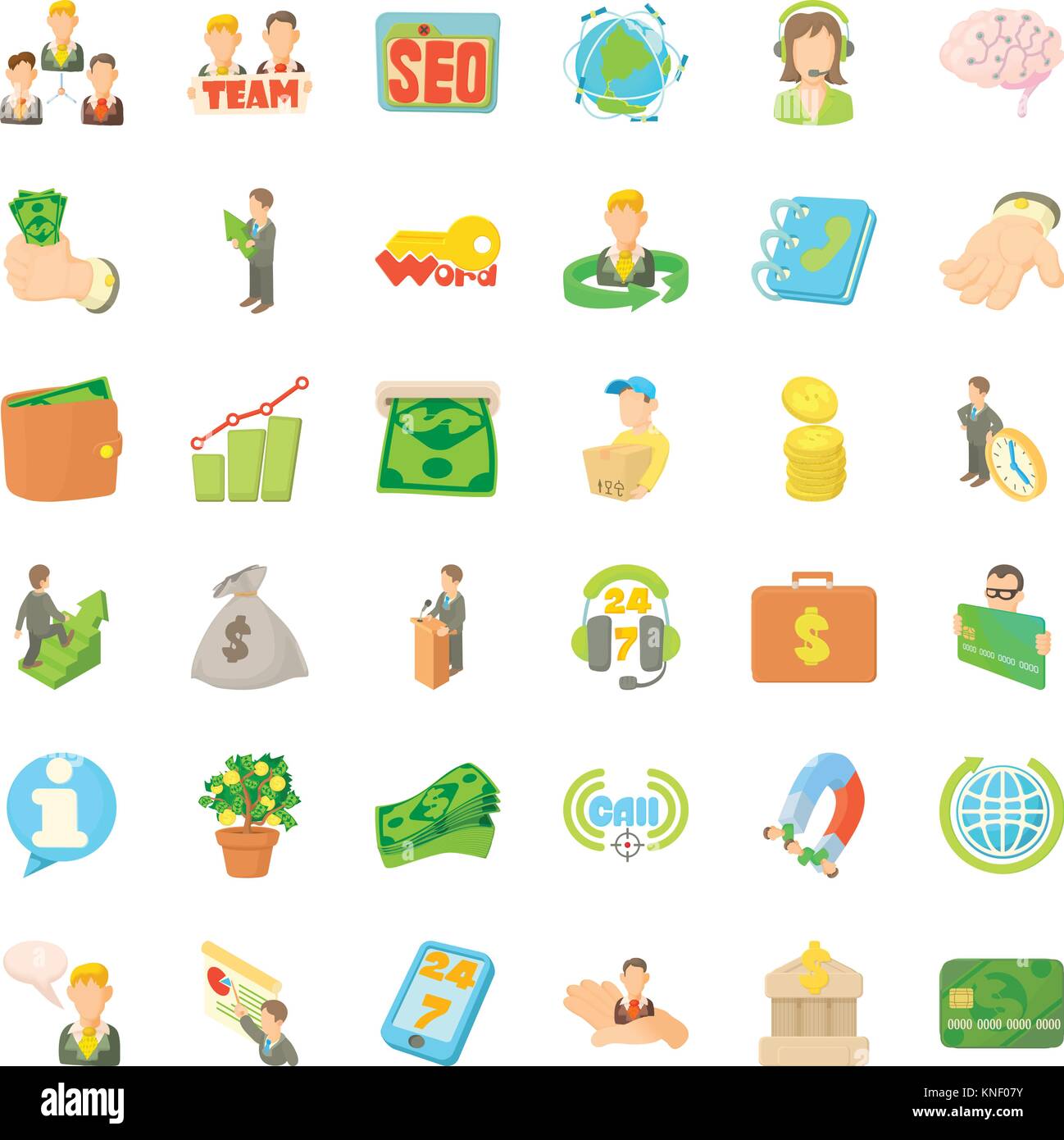 Working icons set, cartoon style Stock Vector Image & Art - Alamy